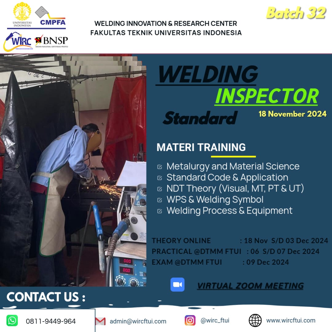 Welding Inspector Standard Batch #32 | WIRC - FTUI